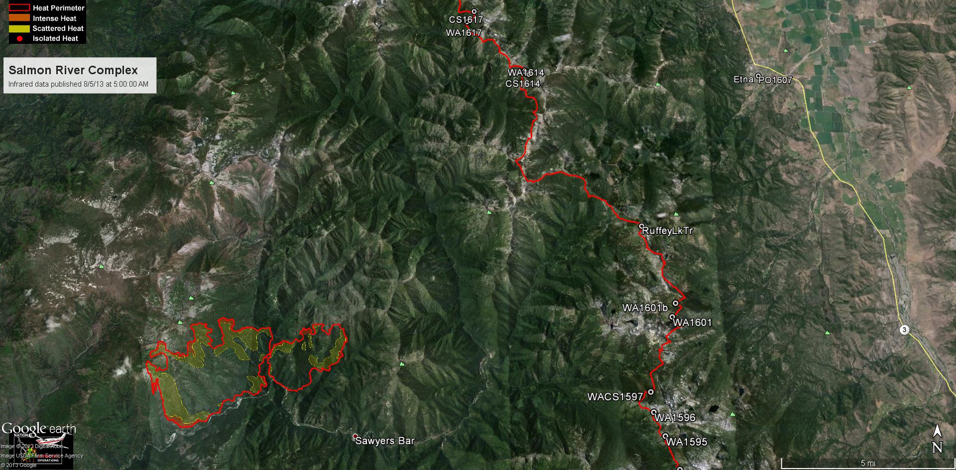 Salmon River Complex fires near Etna, Calif. - Pacific Crest Trail ...