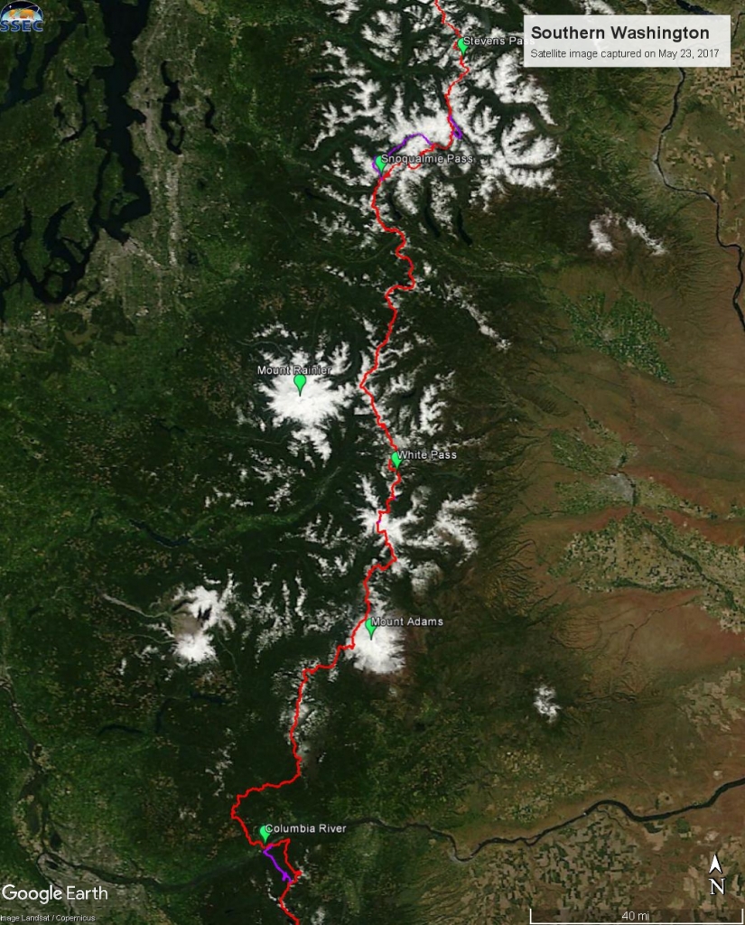 Satellite images show extensive snow along the Pacific Crest Trail this ...